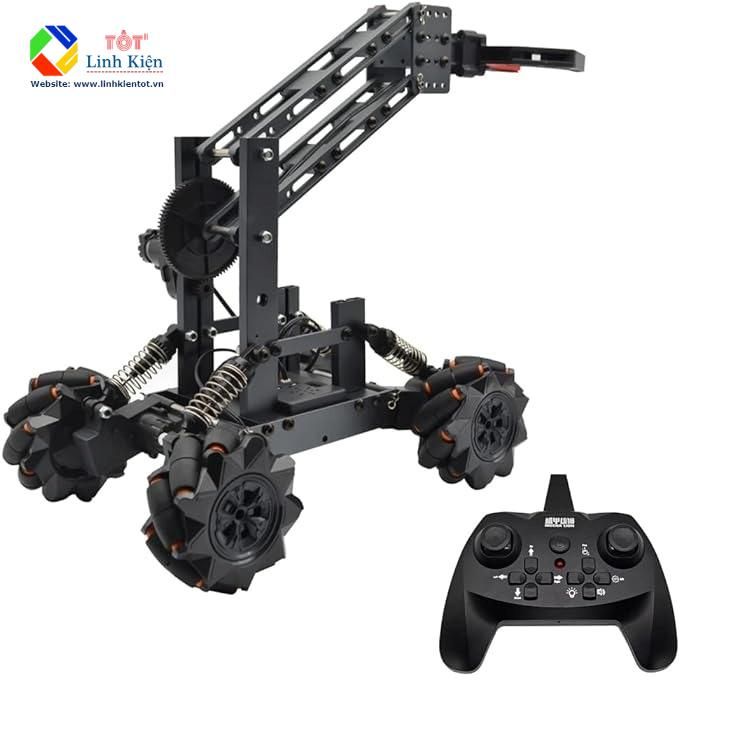 Mô Hình DIY Lắp Ráp Xe Robot Cánh Tay Mỏ Kẹp Gắp Vật, Điều Khiển Từ Xa