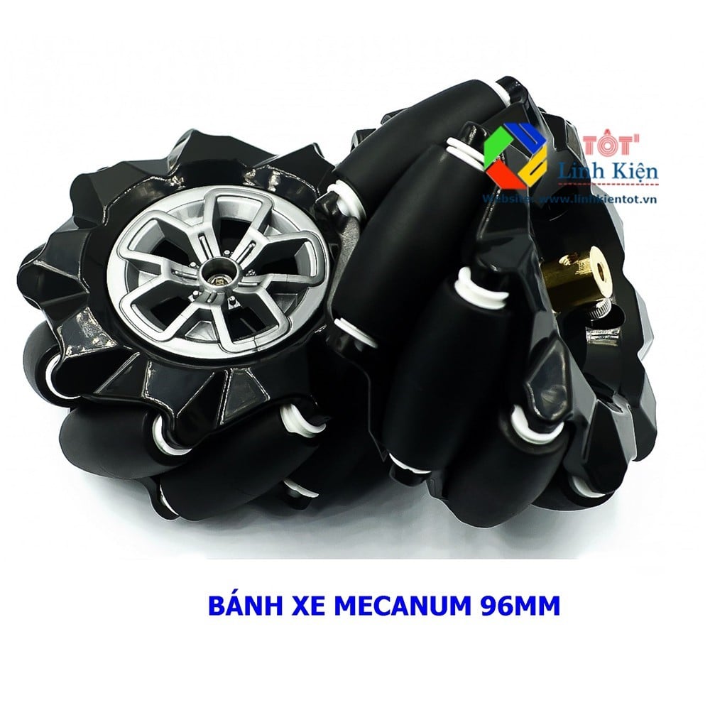 Bộ 4 bánh xe đa hướng mecanum - đường kính 52mm, 60mm 80mm, 96mm, 100c