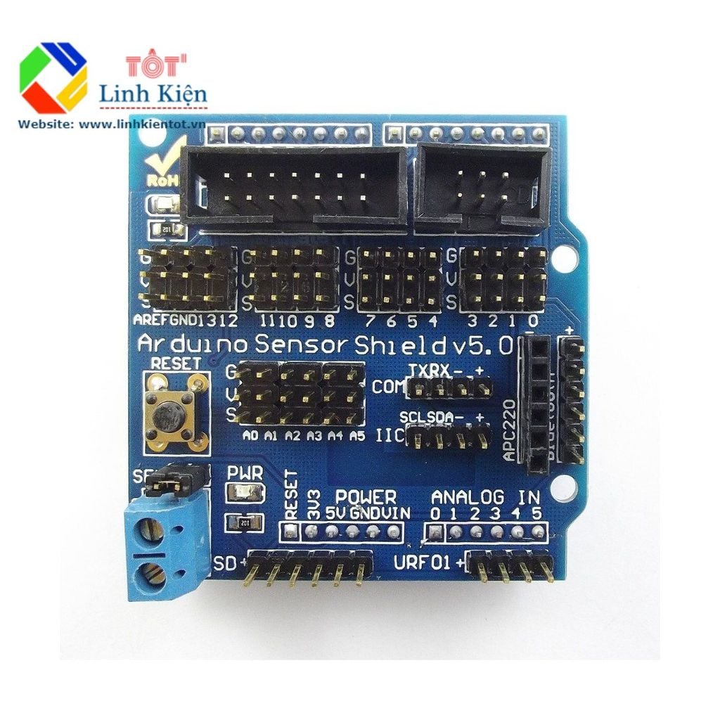 Arduino Uno R3 Sensor Shield V5.0 mở rộng chân để kết nối cảm biến