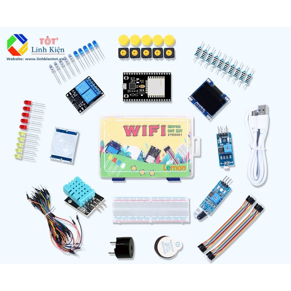 ESP32 IOT Starter Kit - Bộ Thực Hành ESP32 IoT ESP-2S Starter K ESP32 IOT Starter Kit - Bộ Thực Hành ESP32 IoT ESP-2S Starter K