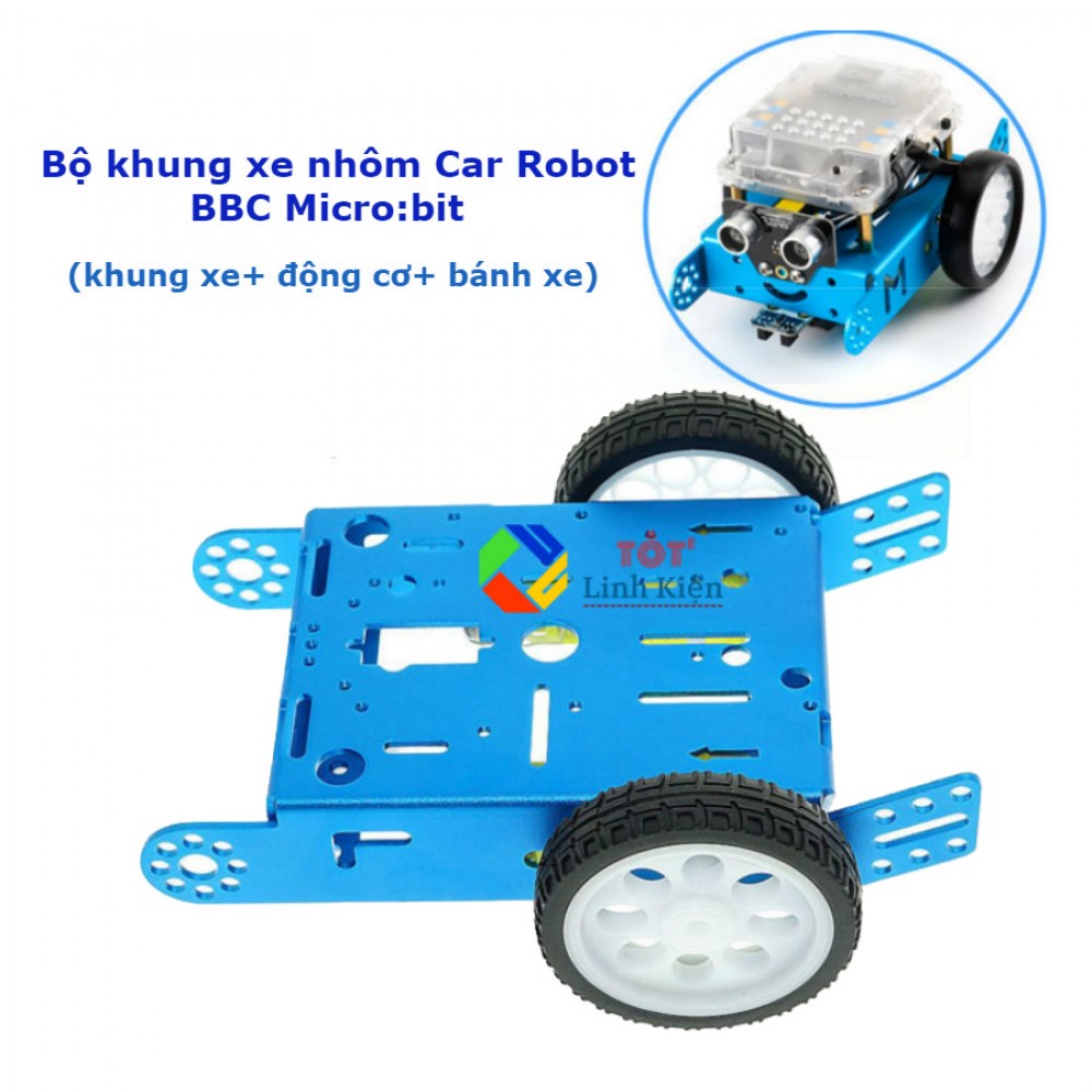 Bộ Khung Xe Nhôm Car Robot BBC Micro:bit - Smart Car Robot 2wd DIY