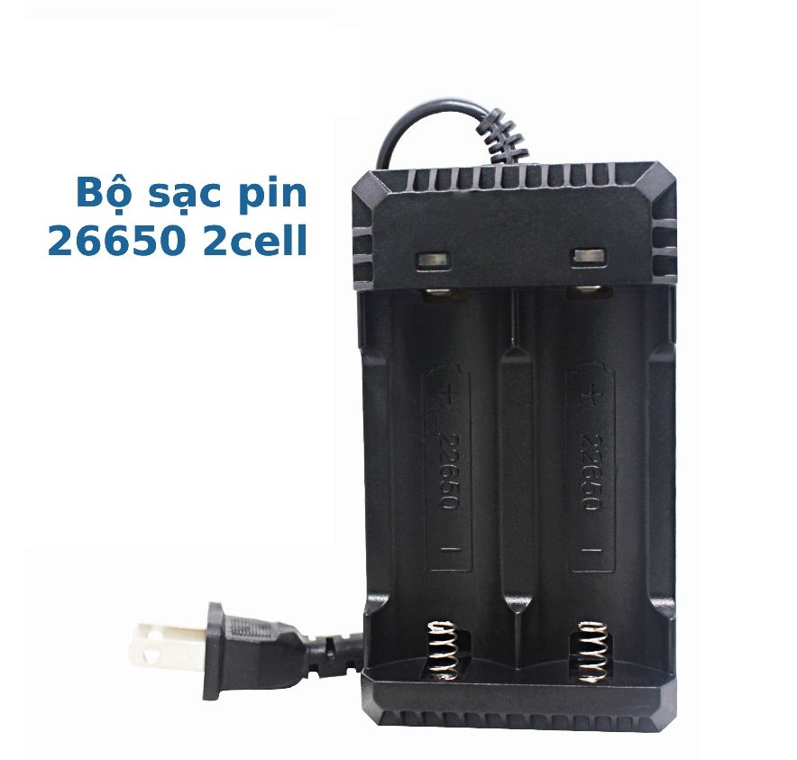 Bộ sạc pin đa năng 26650 18650 2 cell - 2 khay độc lập