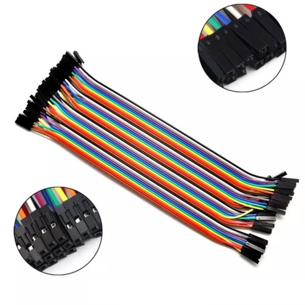 Dây cắm testboard breadboard bẹ cầu vồng 40 sợi - Dây cái cái, đực cái