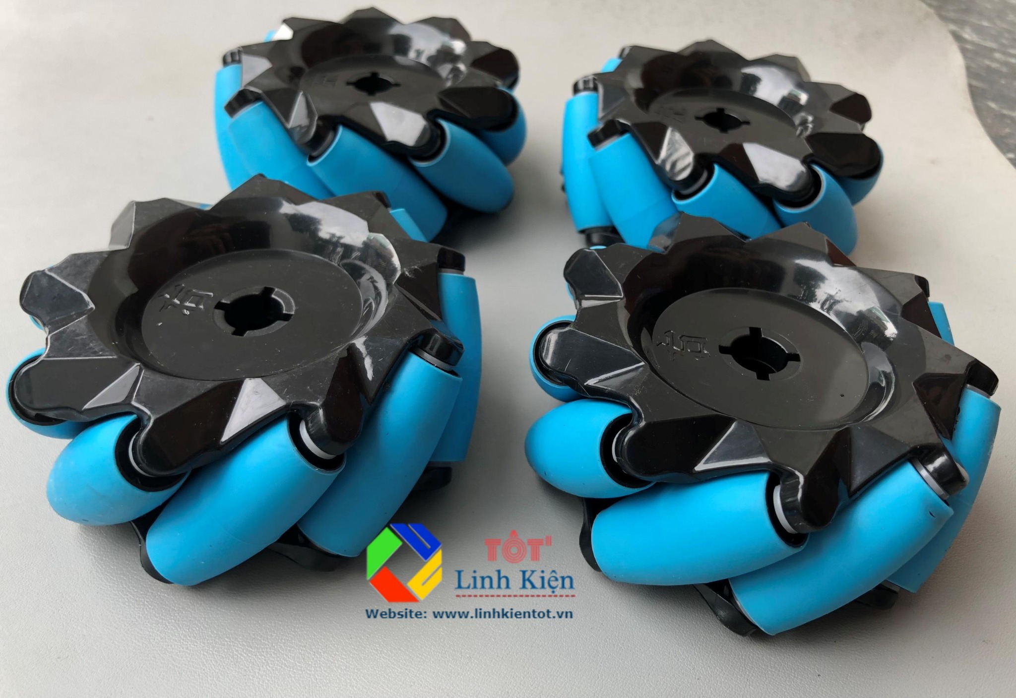 Bộ 4 bánh xe đa hướng mecanum - đường kính 52mm, 60mm 80mm, 96mm, 100c