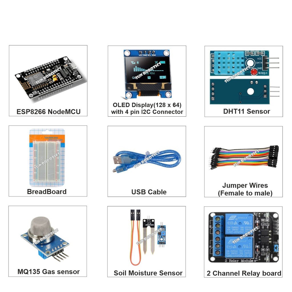 Bộ học tập Kit thu phát WiFi ESP8266 NodeMCU IoT cơ bản kèm code và hư