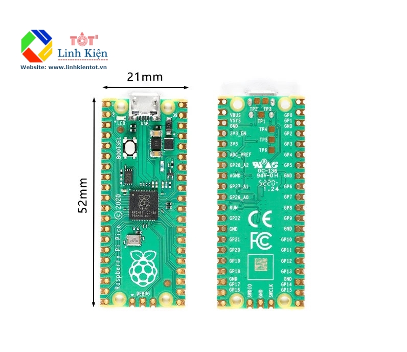 Mạch Vi điều Khiển Raspberry Pi Pico Rp2040 