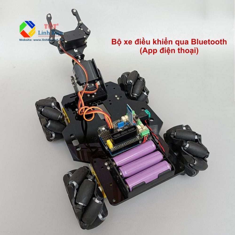 Arm Mecamum 2DoF PS2/Bluetooth Arduino - Bộ xe mecanum cánh tay 2 bậc