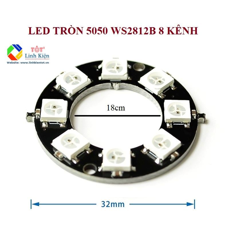 Mạch LED RGB WS2812 5050 vòng tròn 8 bit - led rgb tròn 8 kênh driver