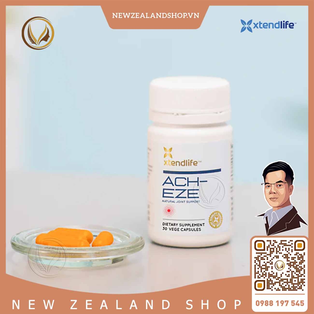 Viên Uống Giảm Đau Nhức Xương Khớp Xtend-Life ACH-EZE Joint Support