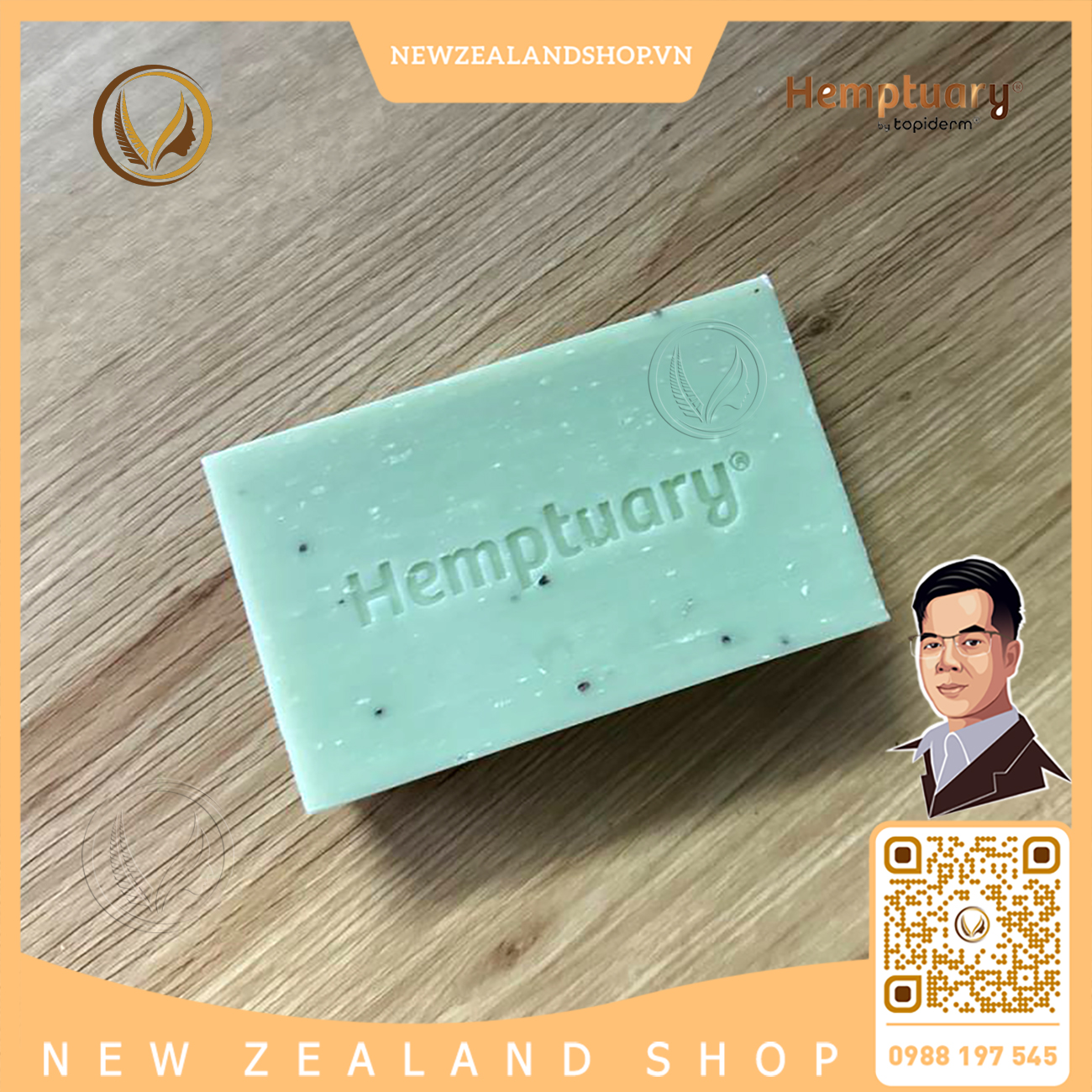 Xà Phòng Tắm Và Rửa Mặt Hạt Gai Dầu Hemptuary Hemp Face And Body Soap