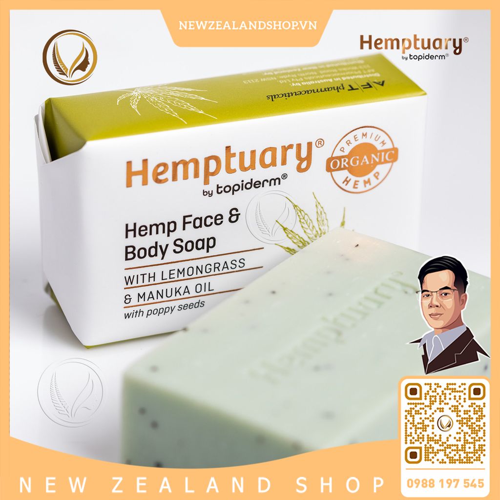Xà Phòng Tắm Và Rửa Mặt Hạt Gai Dầu Hemptuary Hemp Face And Body Soap