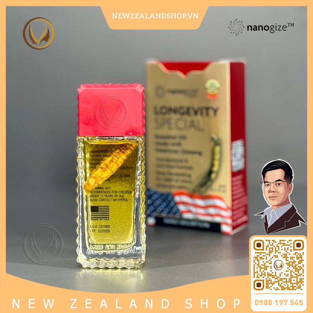Tinh Dầu Gió Nhân Sâm Mỹ Nanogize Essential Oil American Ginseng 21ml
