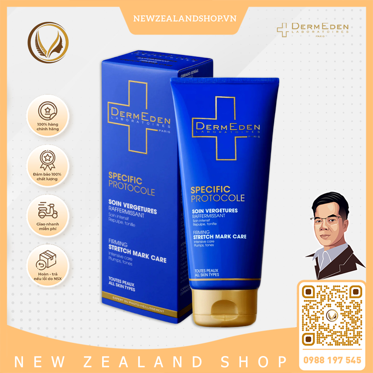 Kem Trị Rạn Da DermEden Specific Protocole Firming Stretch Mark Care