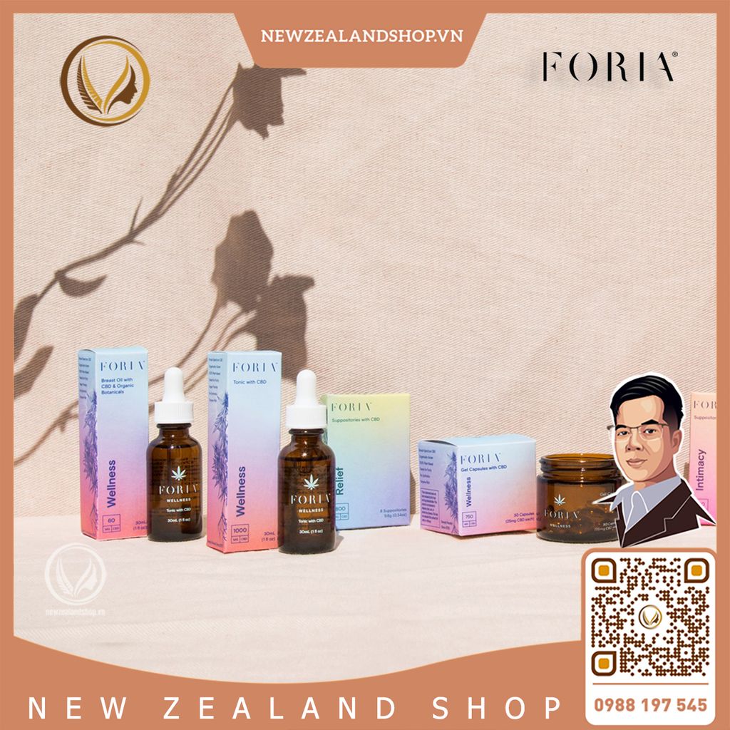 Viên đặt giảm đau kinh nguyệt và vùng chậu FORIA Relief Melts with CBD