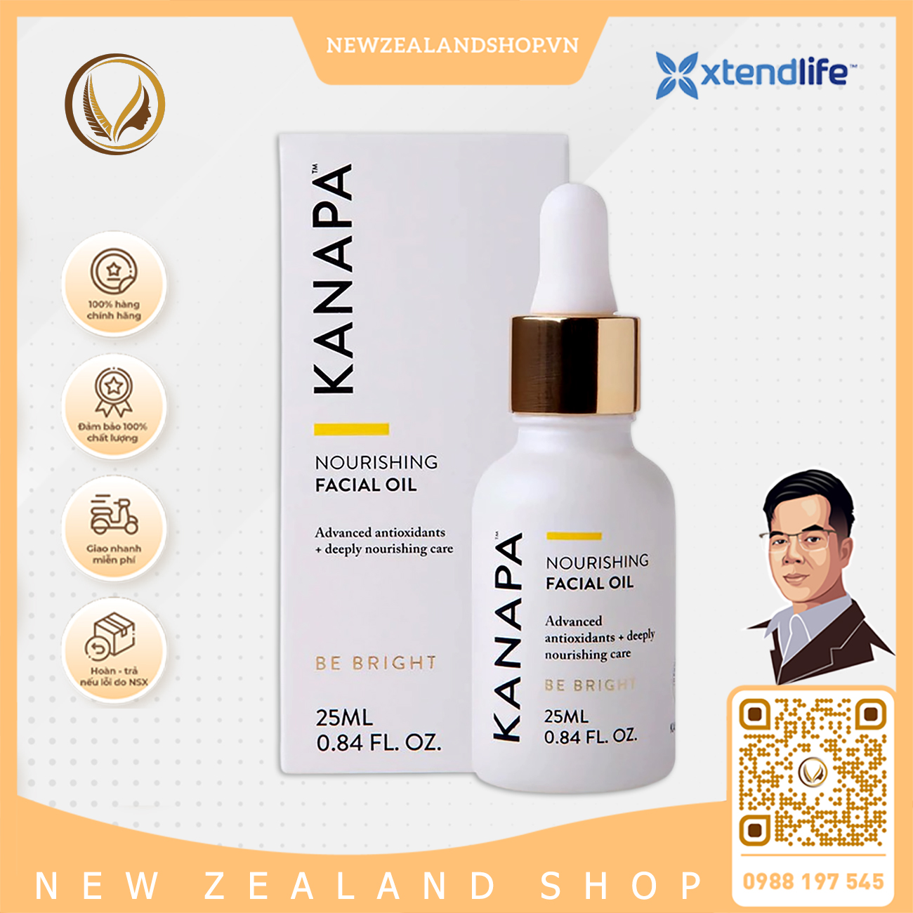 Dầu Dưỡng Da Chống Lão Hoá XtendLife Kanapa Nourishing Facial Oil 25ml