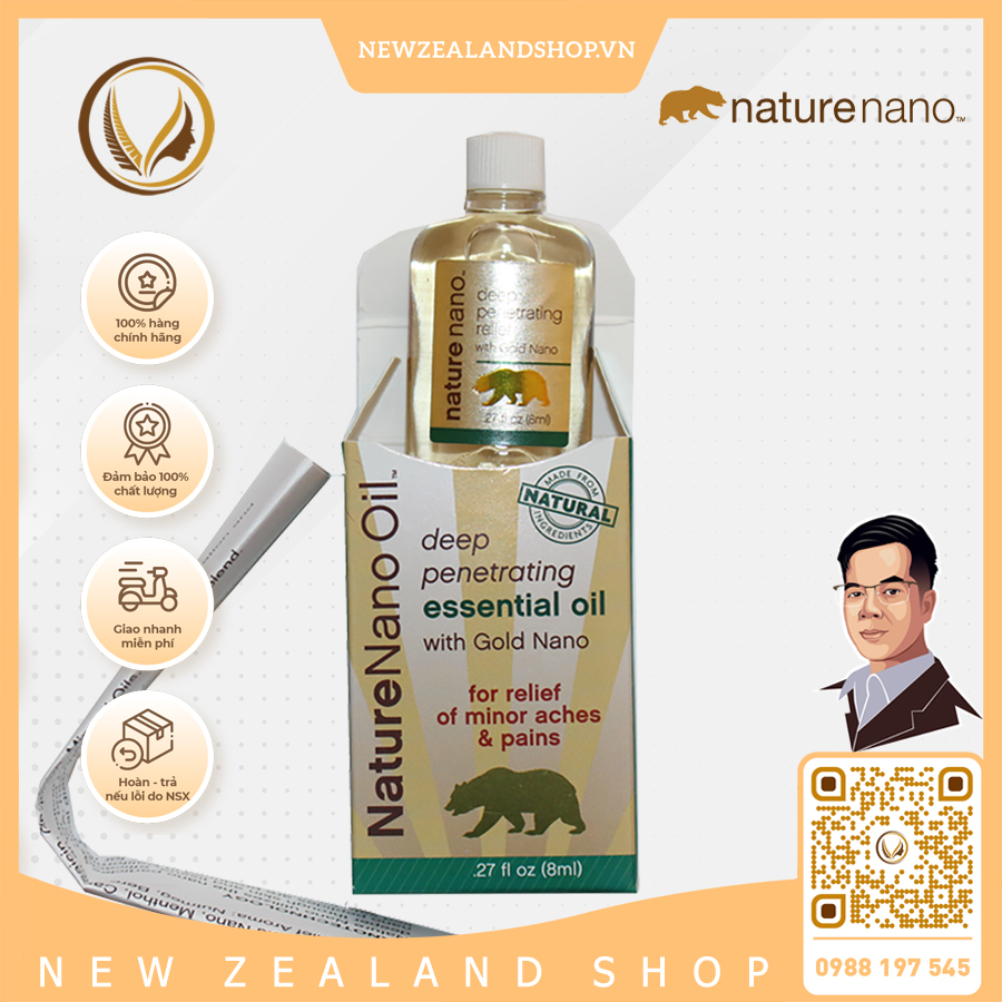 Dầu gió thiên nhiên hiệu con gấu Nature Nano Oil (8ml) xuất xứ Mỹ
