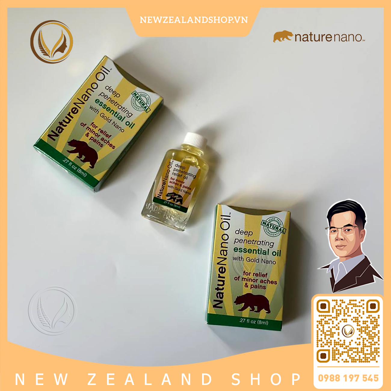 Dầu Gió Thiên Nhiên Hiệu Con Gấu Nature Nano Oil 8ml