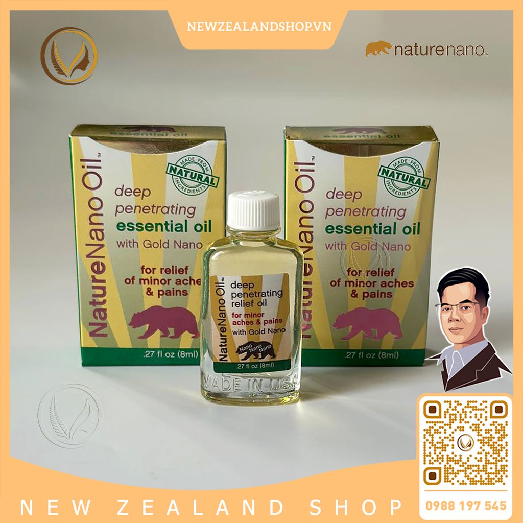 Dầu Gió Thiên Nhiên Hiệu Con Gấu Nature Nano Oil 8ml