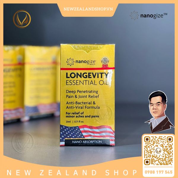 Dầu Gió Vàng Con Lăn Trường Thọ Nanogize Longevity Essential Oil 21ml