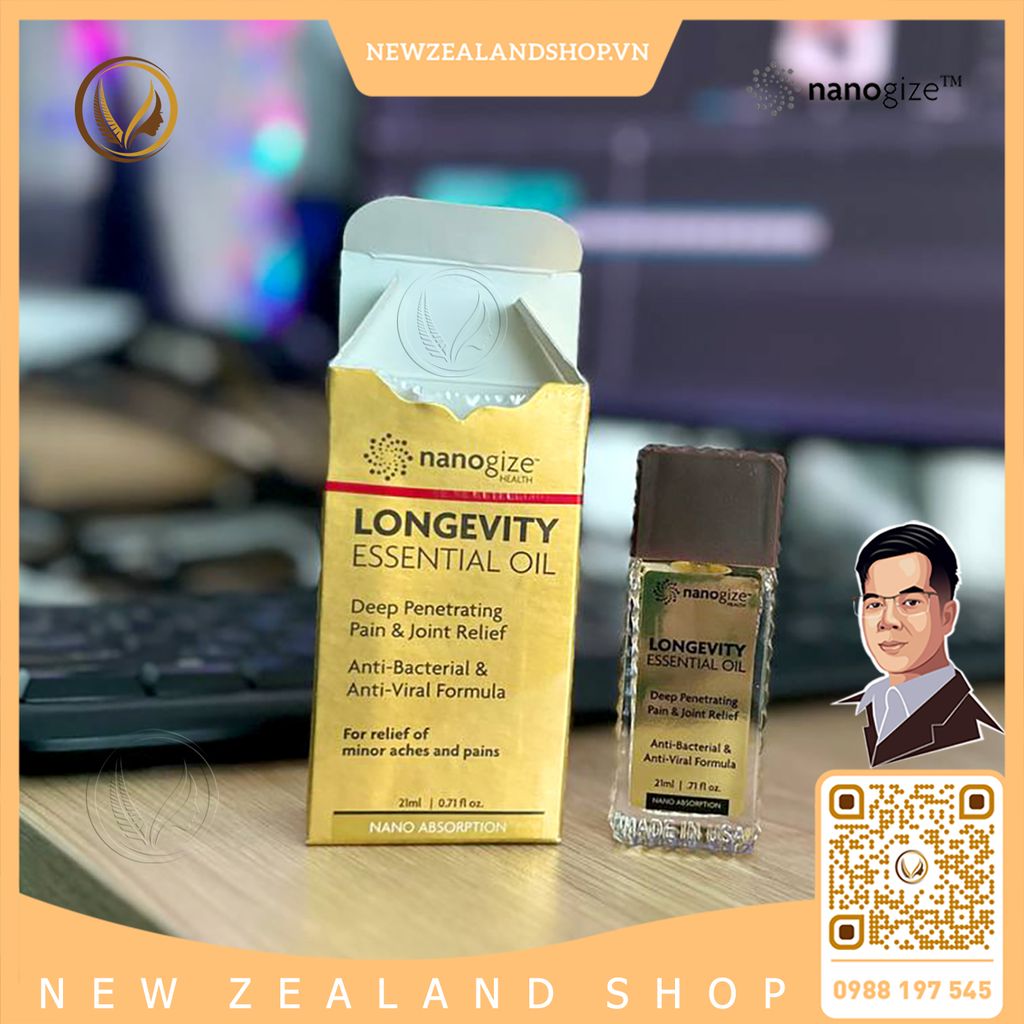 Dầu Gió Vàng Con Lăn Trường Thọ Nanogize Longevity Essential Oil 21ml