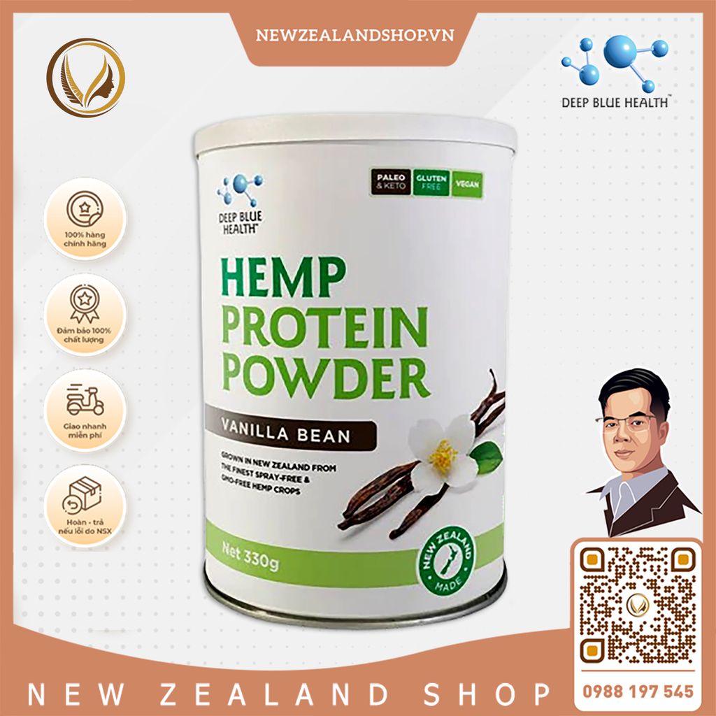 Bột đạm cây gai dầu Deep Blue Health Hemp Protein Powder 330g