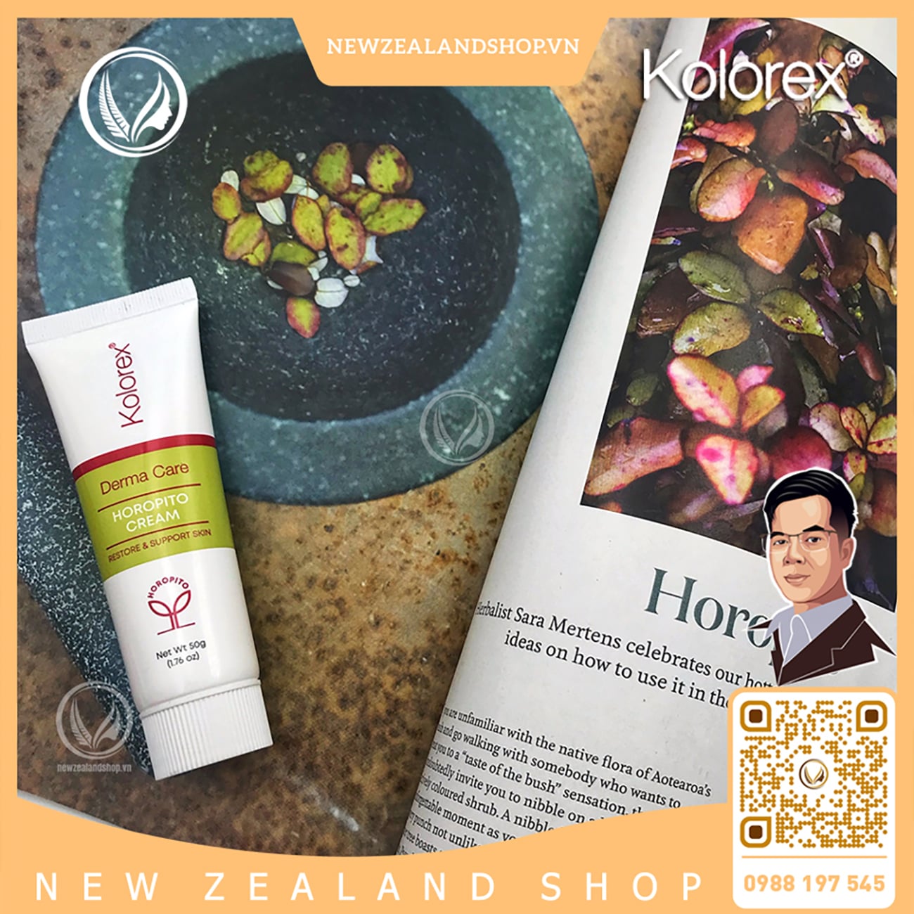 Kem dưỡng phục hồi vùng da nhạy cảm Kolorex Derma Care Horopito Cream