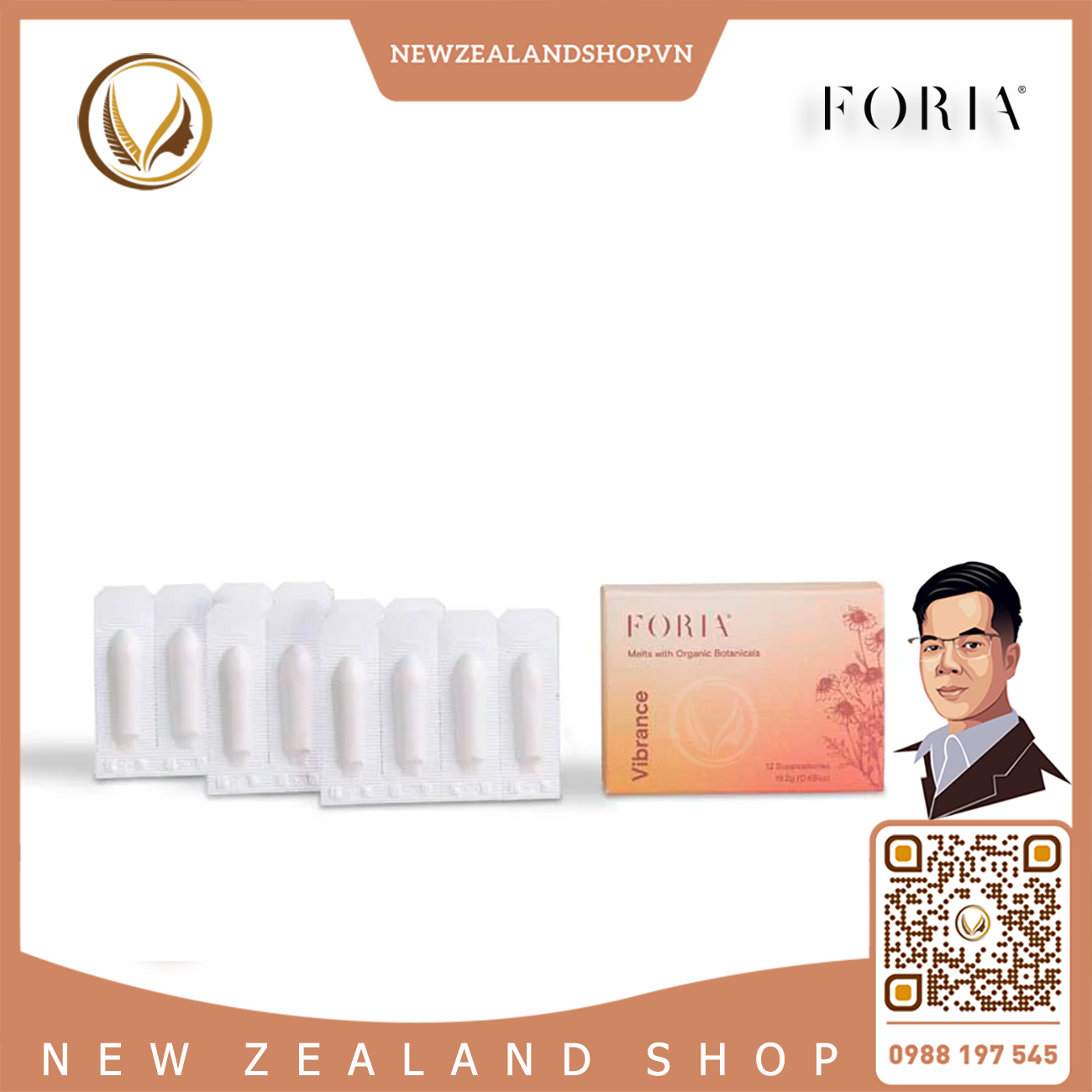 Viên đặt cấp ẩm, giảm khô hạn FORIA Vibrance Melts With Organic Botani