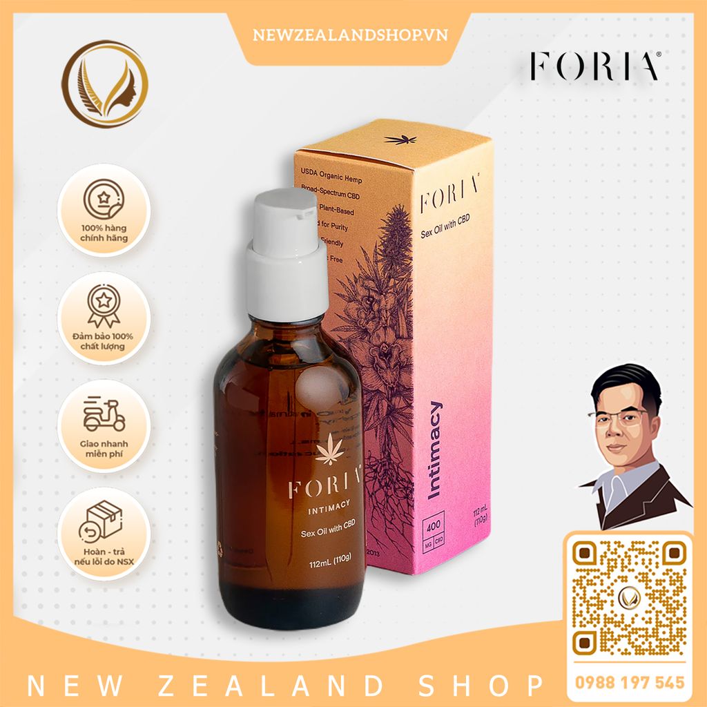 Gel bôi trơn cho cả nam và nữ FORIA Intimacy Sex Oil with CBD (15ml)