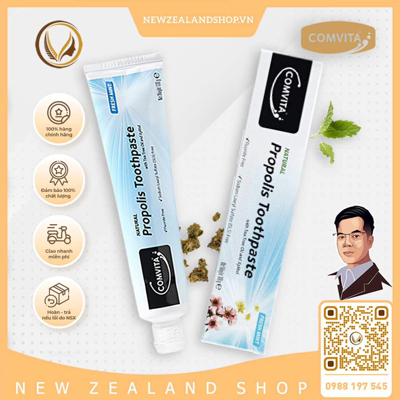 Kem đánh răng keo ong Comvita Propolis Toothpaste 100g