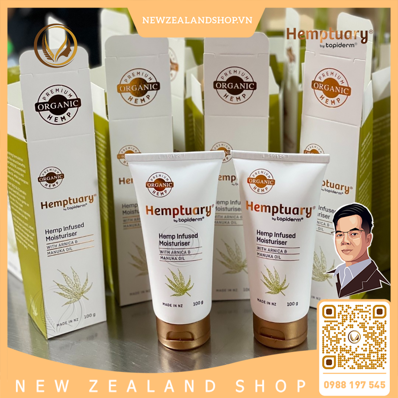 Kem Dưỡng Ẩm Hạt Gai Dầu Hemptuary Hemp Infused Moisturiser 100g