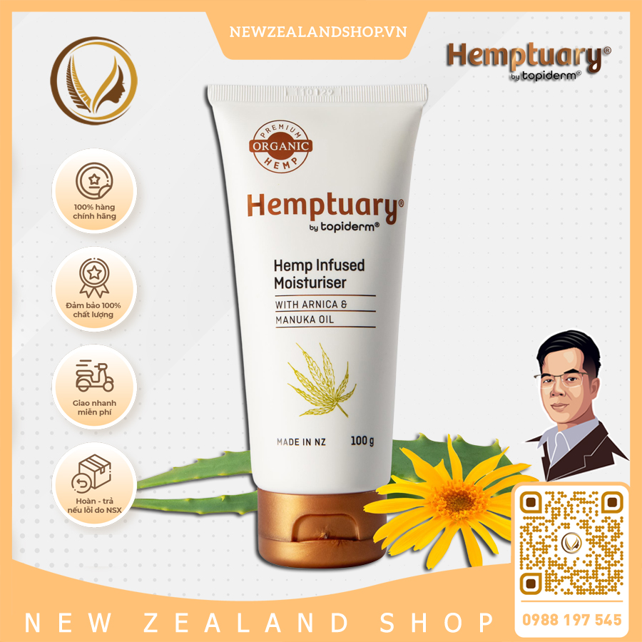 Kem dưỡng ẩm, chống lão hóa hạt gai dầu Hemptuary Hemp Infused Moistur