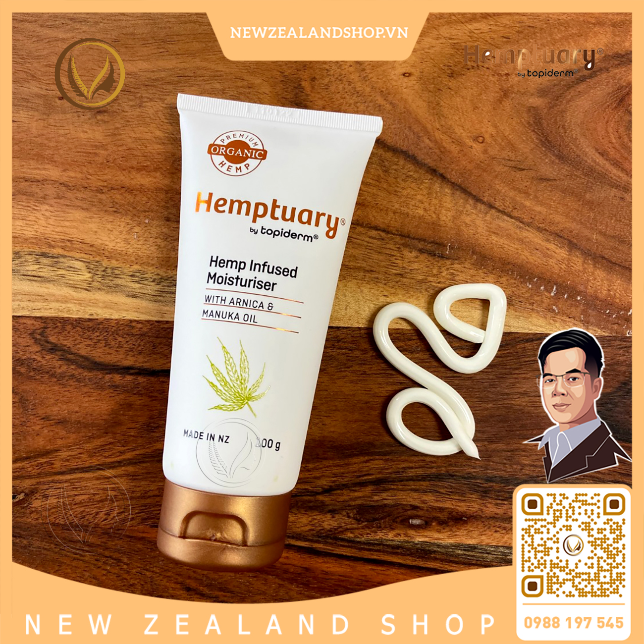 Kem Dưỡng Ẩm Hạt Gai Dầu Hemptuary Hemp Infused Moisturiser 100g