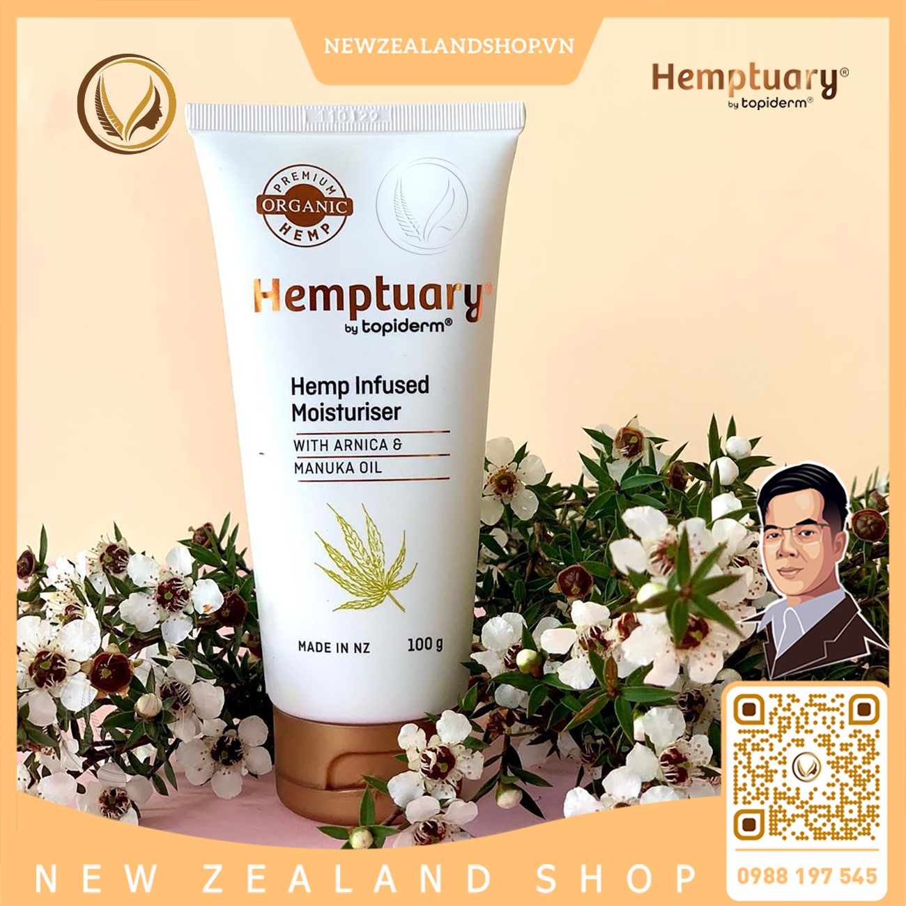Kem Dưỡng Ẩm Hạt Gai Dầu Hemptuary Hemp Infused Moisturiser 100g