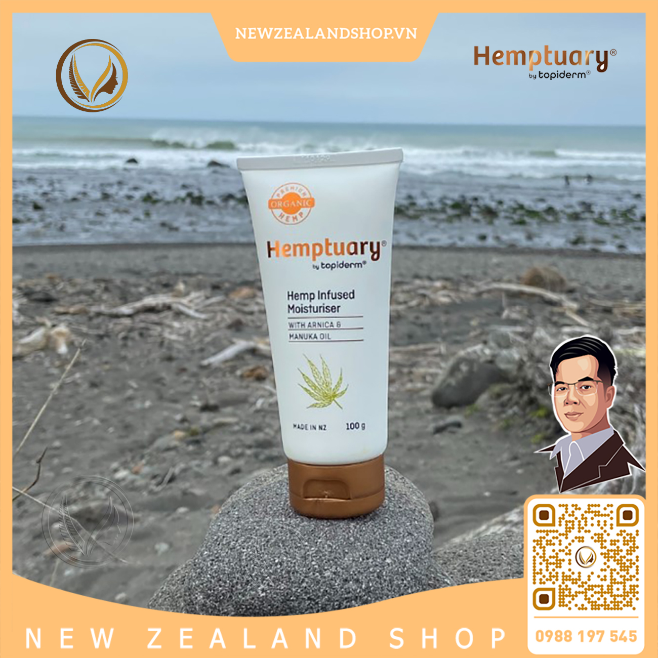 Kem Dưỡng Ẩm Hạt Gai Dầu Hemptuary Hemp Infused Moisturiser 100g