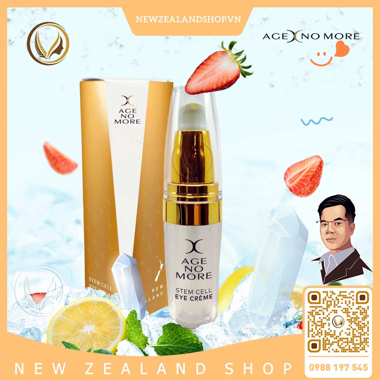 Kem dưỡng phục hồi da vùng mắt Age No More Stem Cell Eye Creme 10ml