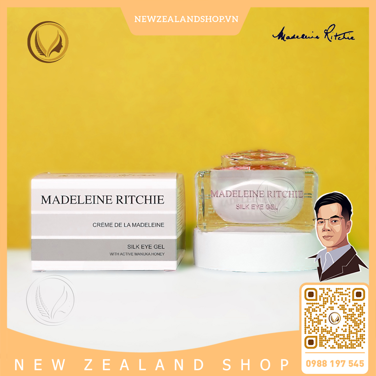 Kem dưỡng mắt, giảm thâm quầng bọng mắt Madeleine Ritchie Silk Eye Gel