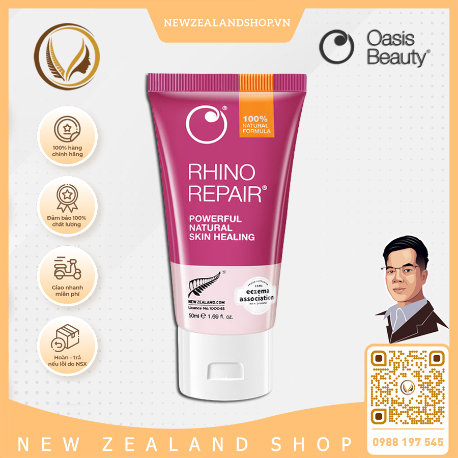 Kem dưỡng phục hồi da Oasis Beauty Rhino Repair Skin Healing Cream 50m