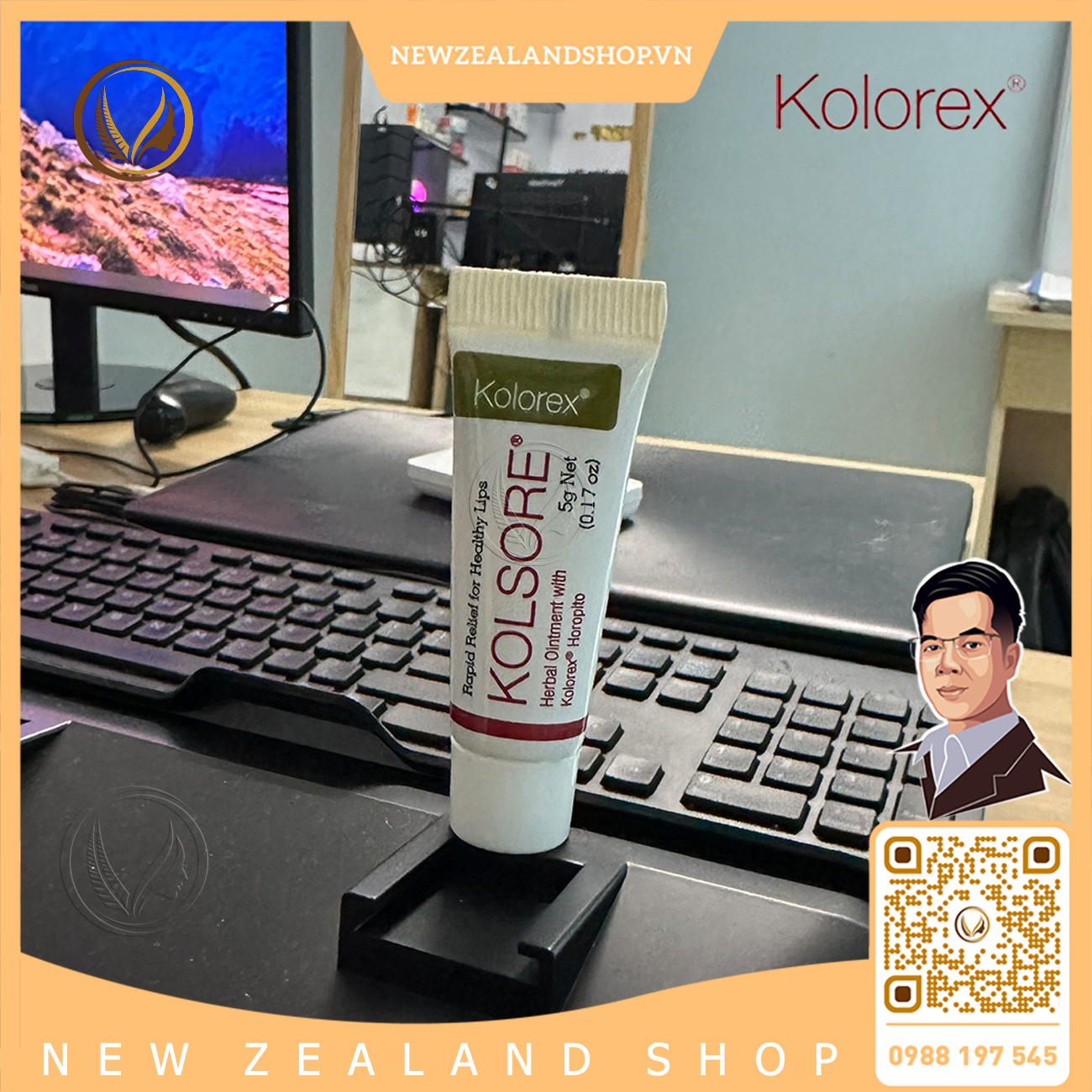 Kem Trị Chàm Môi, Loét Herpes Môi Kolorex Kolsore Lip Care Ointment