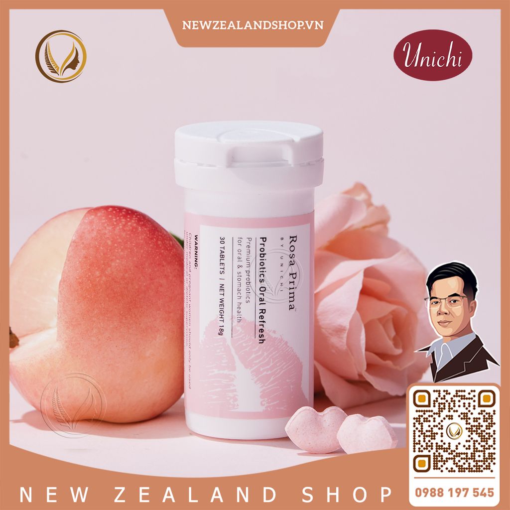 Bổ Sung Lợi Khuẩn Unichi Rosa Prima Probiotics Oral Refresh 30 viên