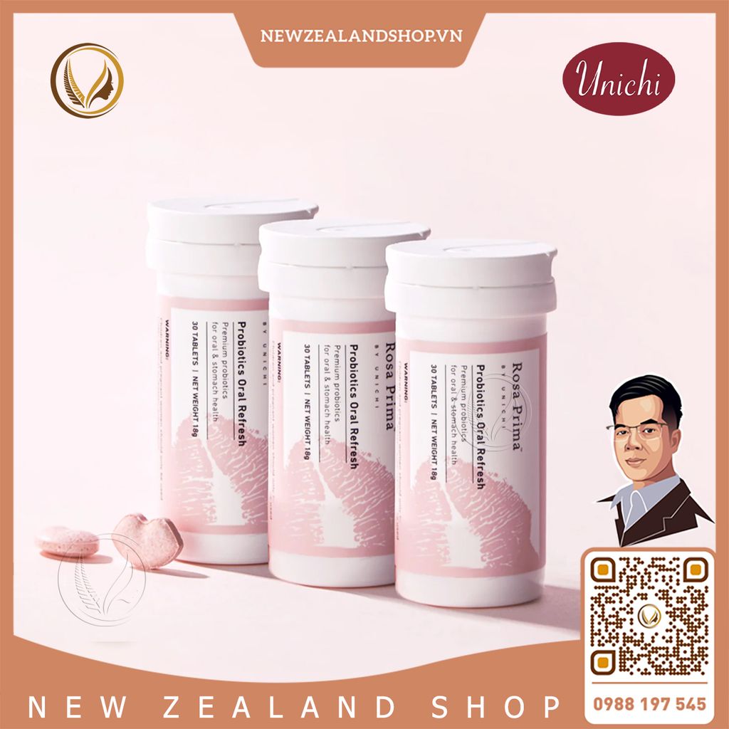 Bổ Sung Lợi Khuẩn Unichi Rosa Prima Probiotics Oral Refresh 30 viên
