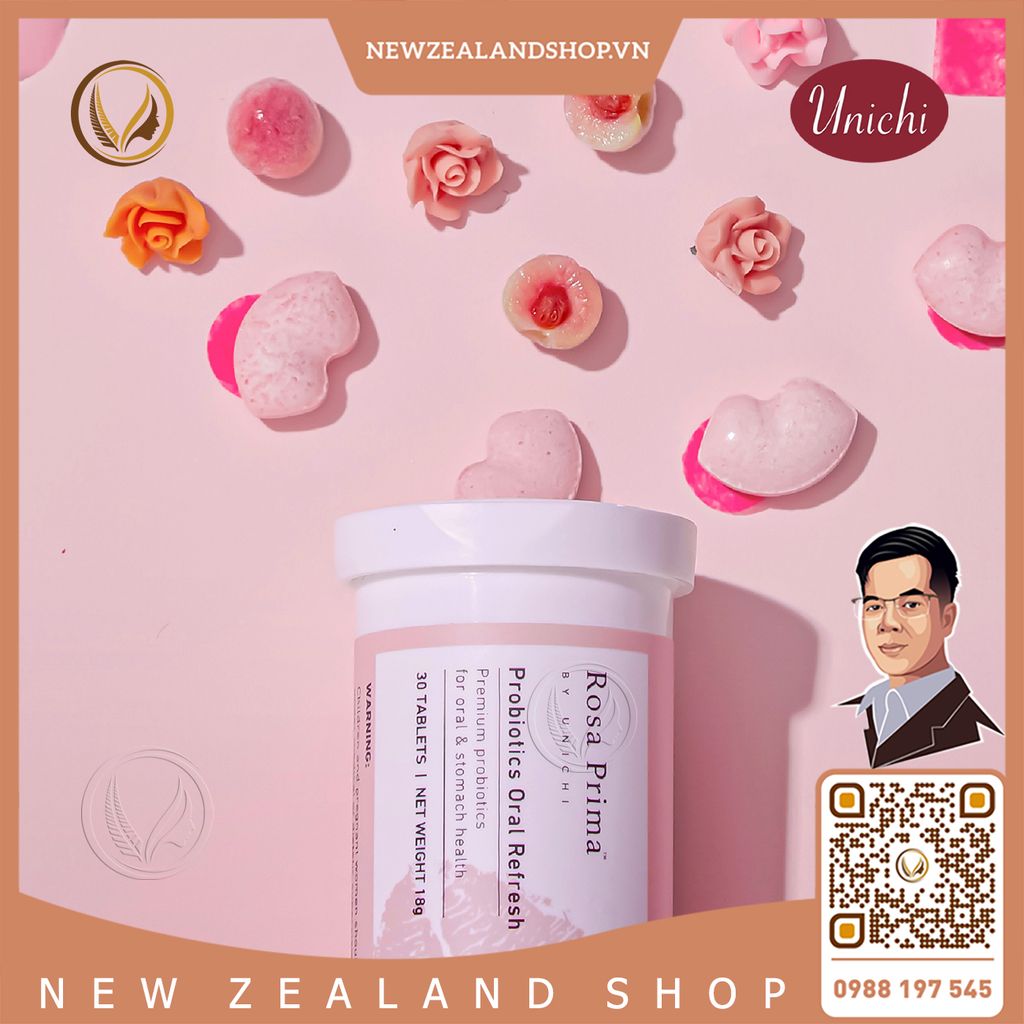 Bổ Sung Lợi Khuẩn Unichi Rosa Prima Probiotics Oral Refresh 30 viên