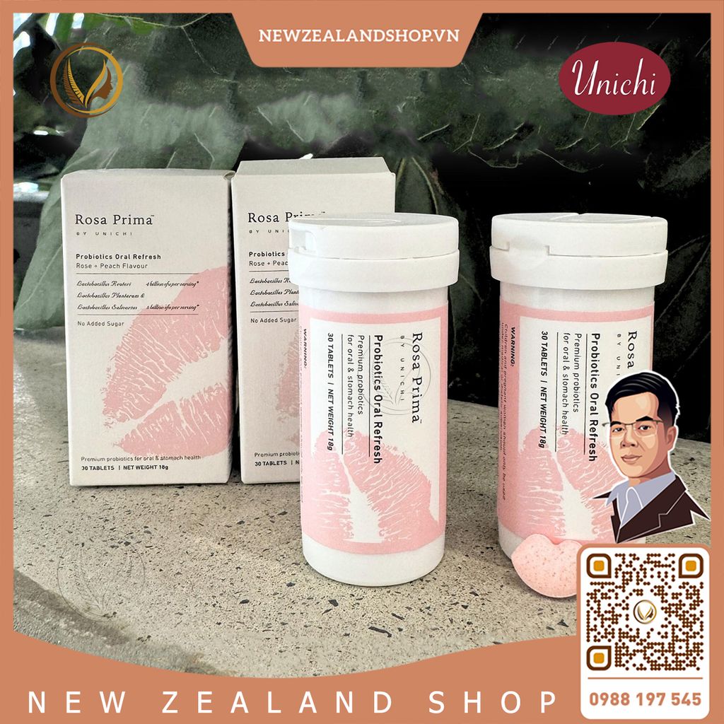 Bổ Sung Lợi Khuẩn Unichi Rosa Prima Probiotics Oral Refresh 30 viên