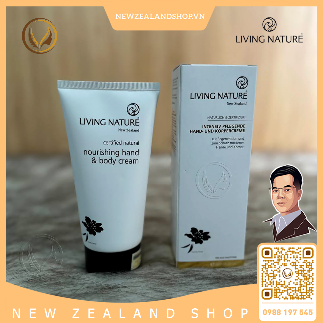 Kem Dưỡng Da Tay & Cơ Thể Living Nature Nourishing Hand & Body Cream