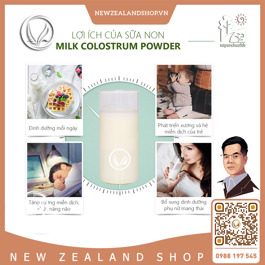 Bột sữa non New Zealand Nz Pure Health Milk Colostrum Powder 450g
