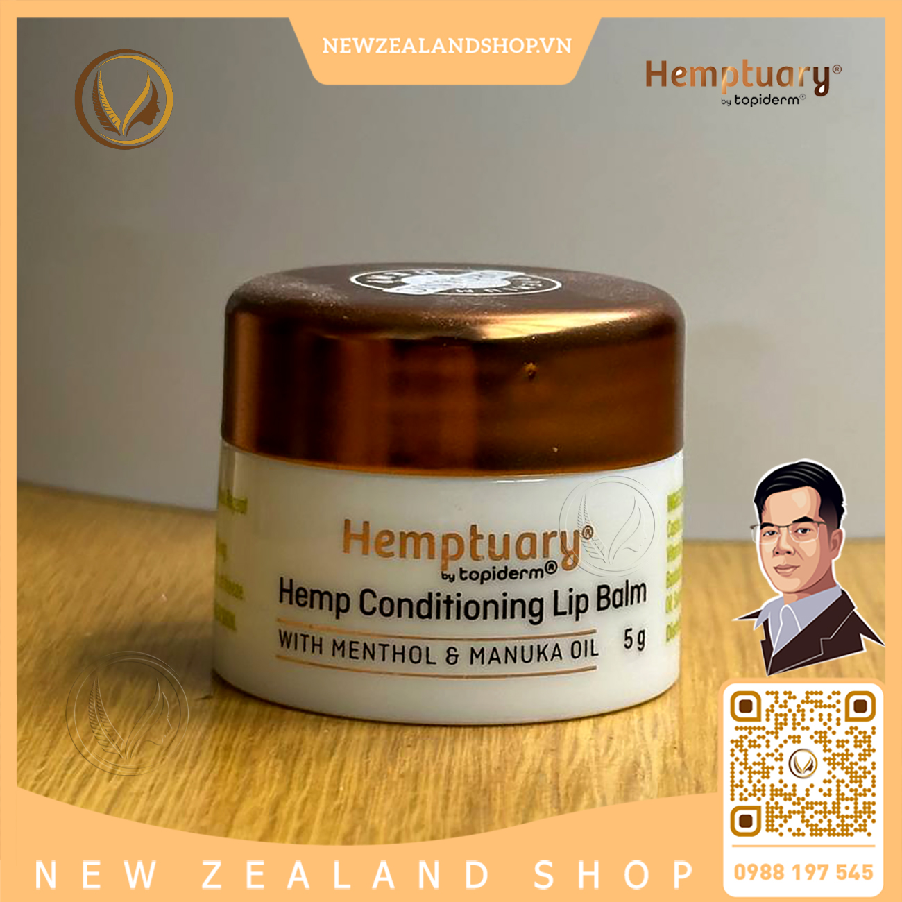 Son Dưỡng Môi Giảm Chàm Môi Hemptuary Hemp Conditioning Lip Balm 5g