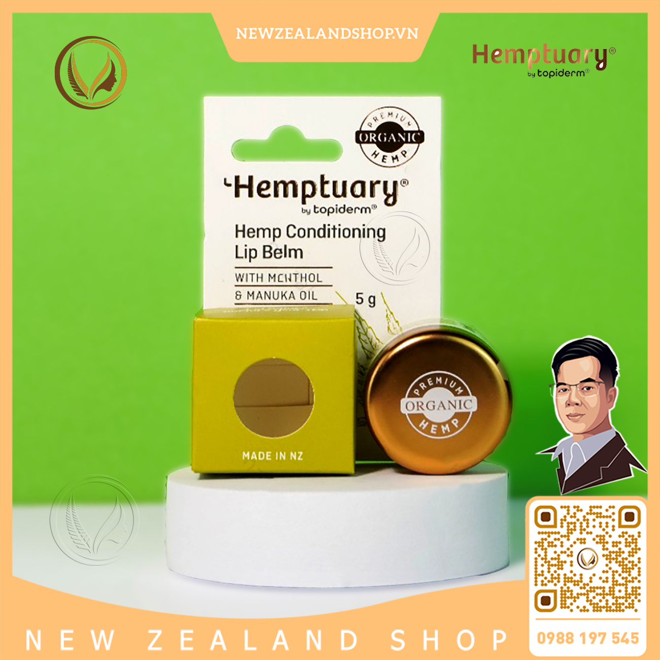 Son Dưỡng Môi Giảm Chàm Môi Hemptuary Hemp Conditioning Lip Balm 5g