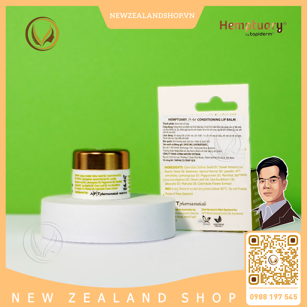 Son Dưỡng Môi Giảm Chàm Môi Hemptuary Hemp Conditioning Lip Balm 5g