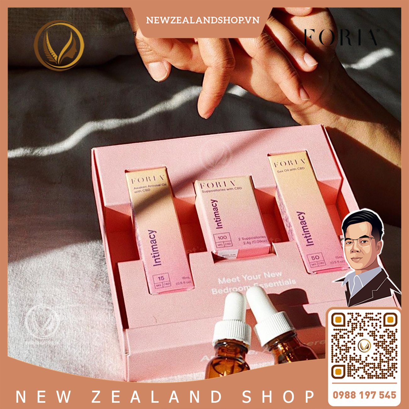 Viên đặt kích thích ham muốn FORIA Intimacy Melts with CBD (4 viên)