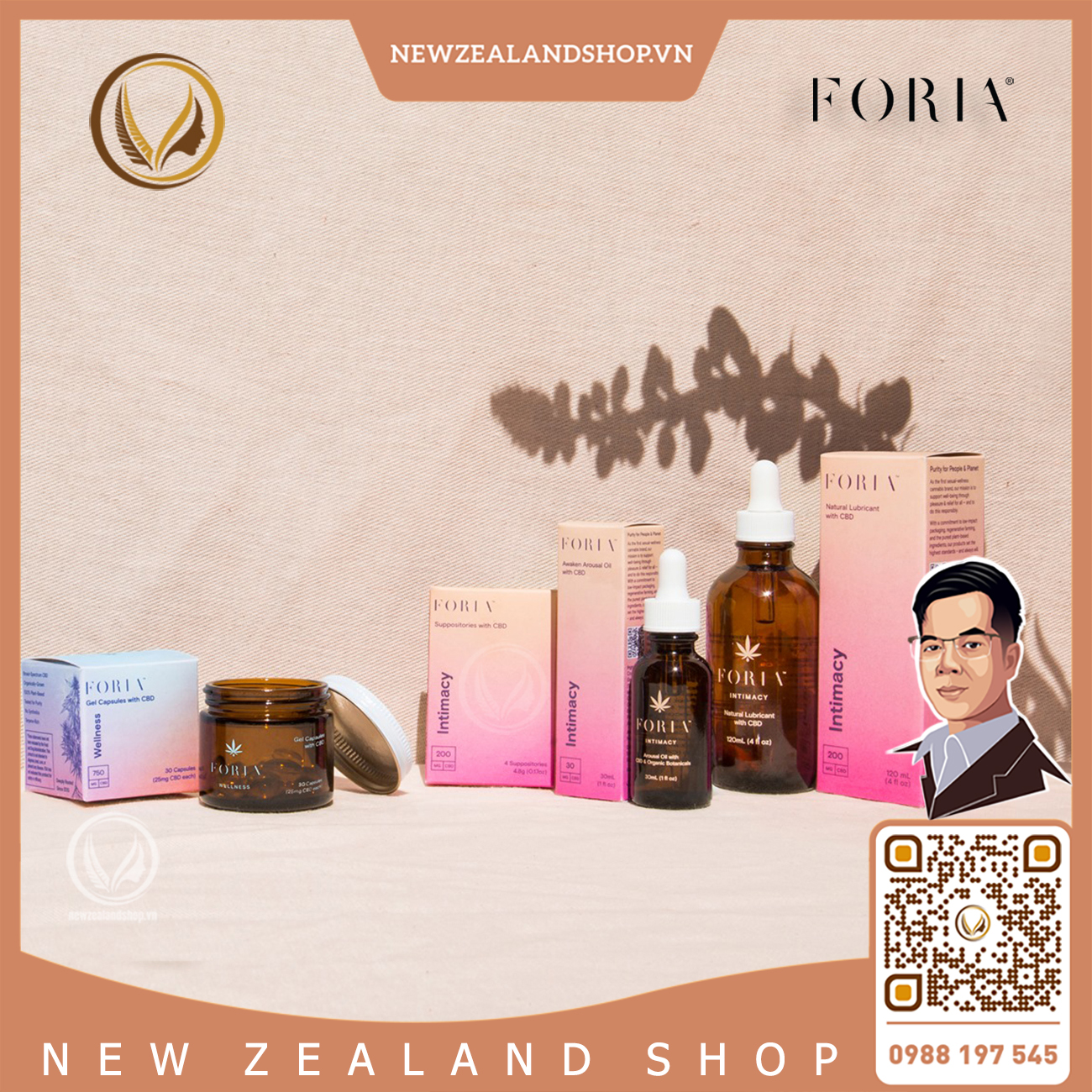 Viên đặt kích thích ham muốn FORIA Intimacy Melts with CBD (4 viên)