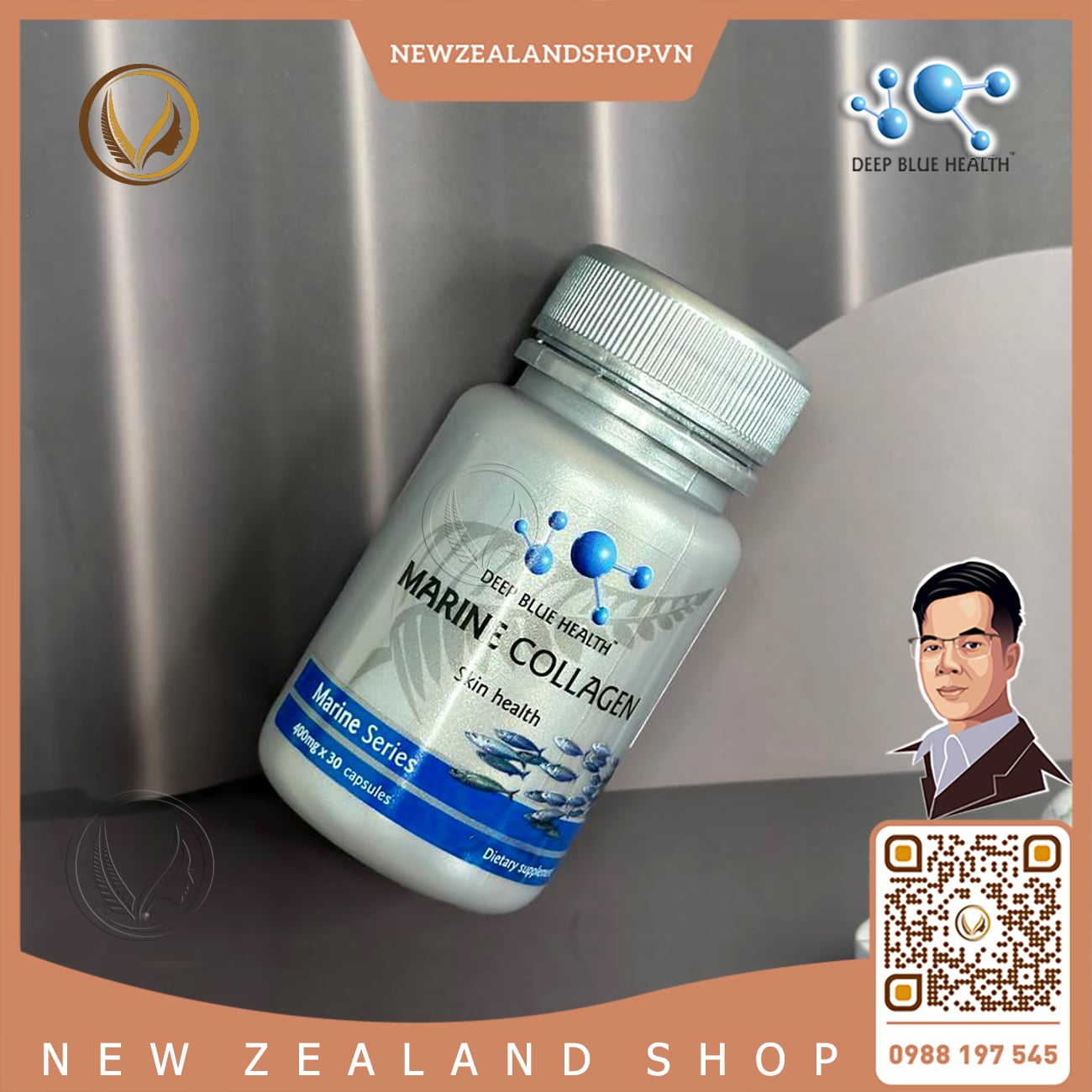 Cá Biển Bổ Sung Collagen Deep Blue Health Marine Làm Đẹp Da 30 Viên